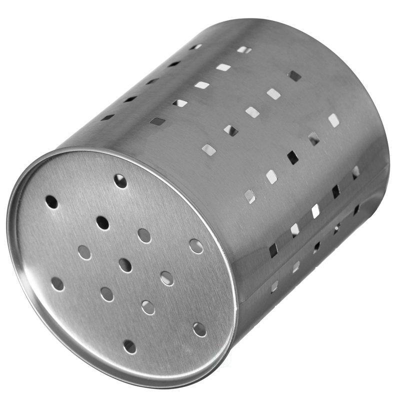 Ebern Designs Round Metal Utensil Holder Countertop Organizer With ...