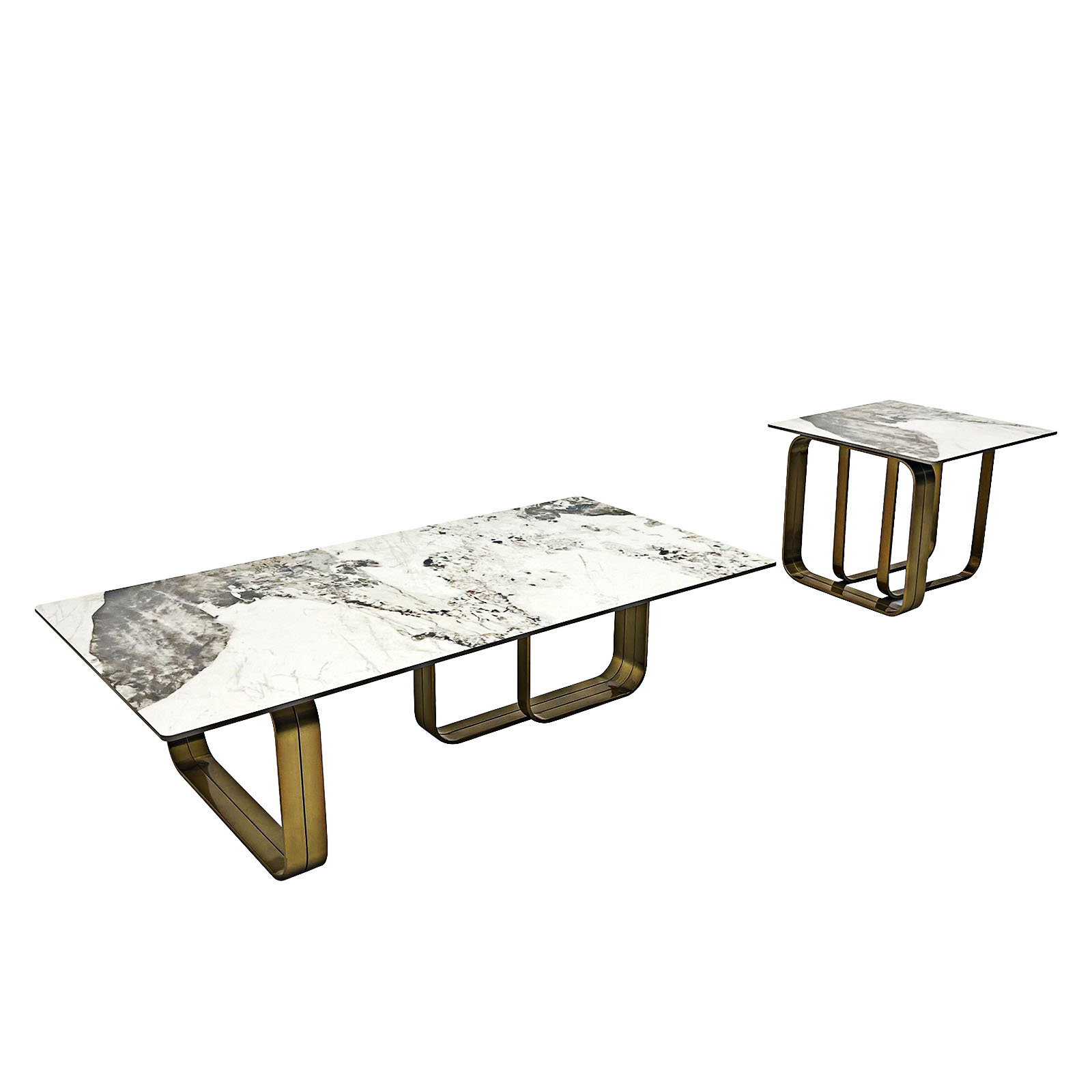 Everly Quinn Coffee Table Set with Sintered Stone Top | Wayfair
