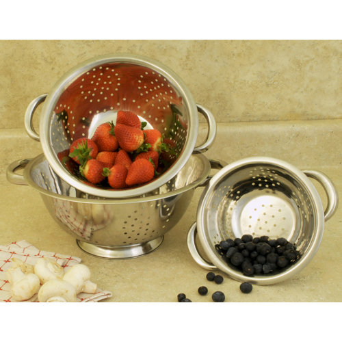 Cook Pro 3 - Piece Stainless Steel Colander Set & Reviews | Wayfair