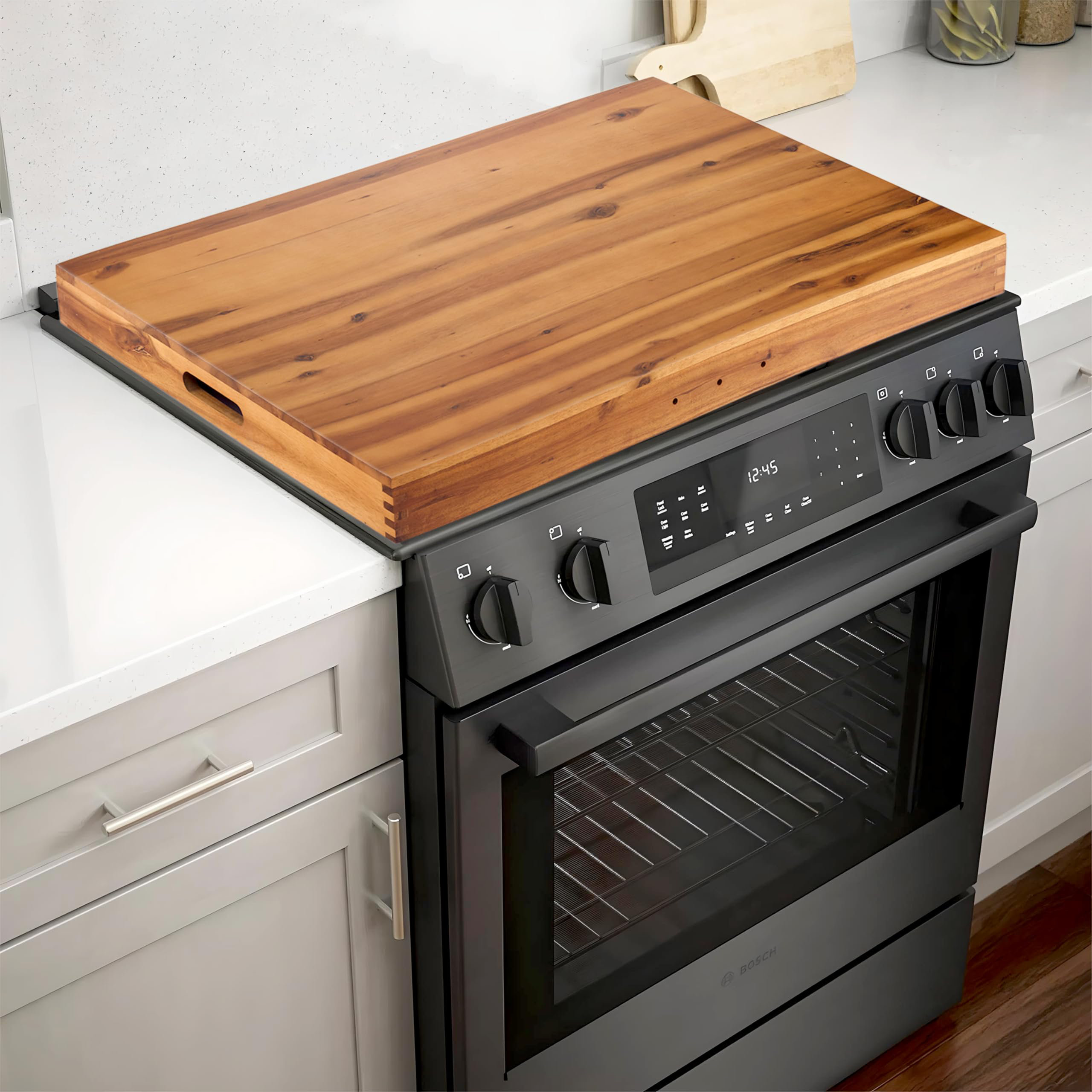 COOREL Stove Top Covers For Electric Stove,Acacia Wood Noodle Board For ...
