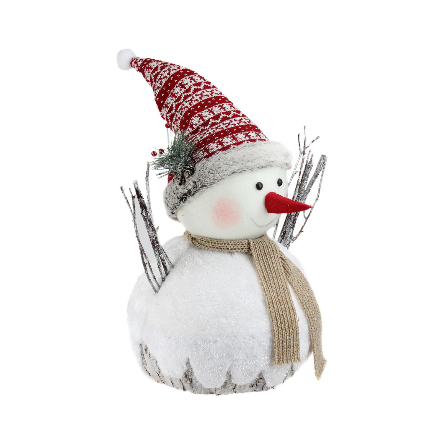 Northlight Seasonal 16" White and Red Snowman Christmas Tabletop Decor ...