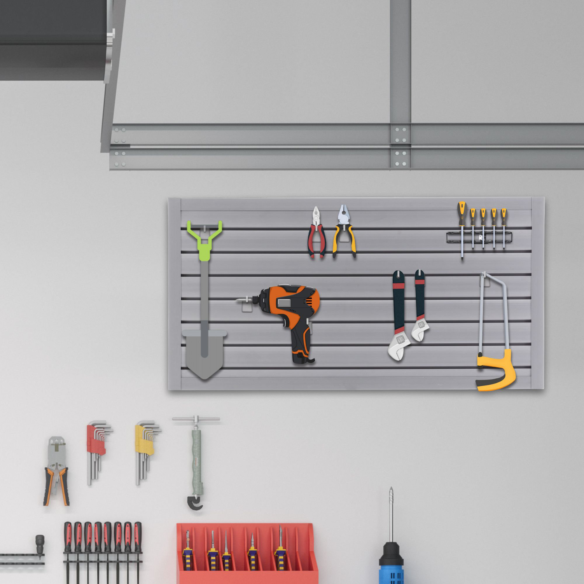 Ivy Bronx Pvc Slat Wall Panels, 4Ft X 2Ft Heavy Duty Interlocking ...