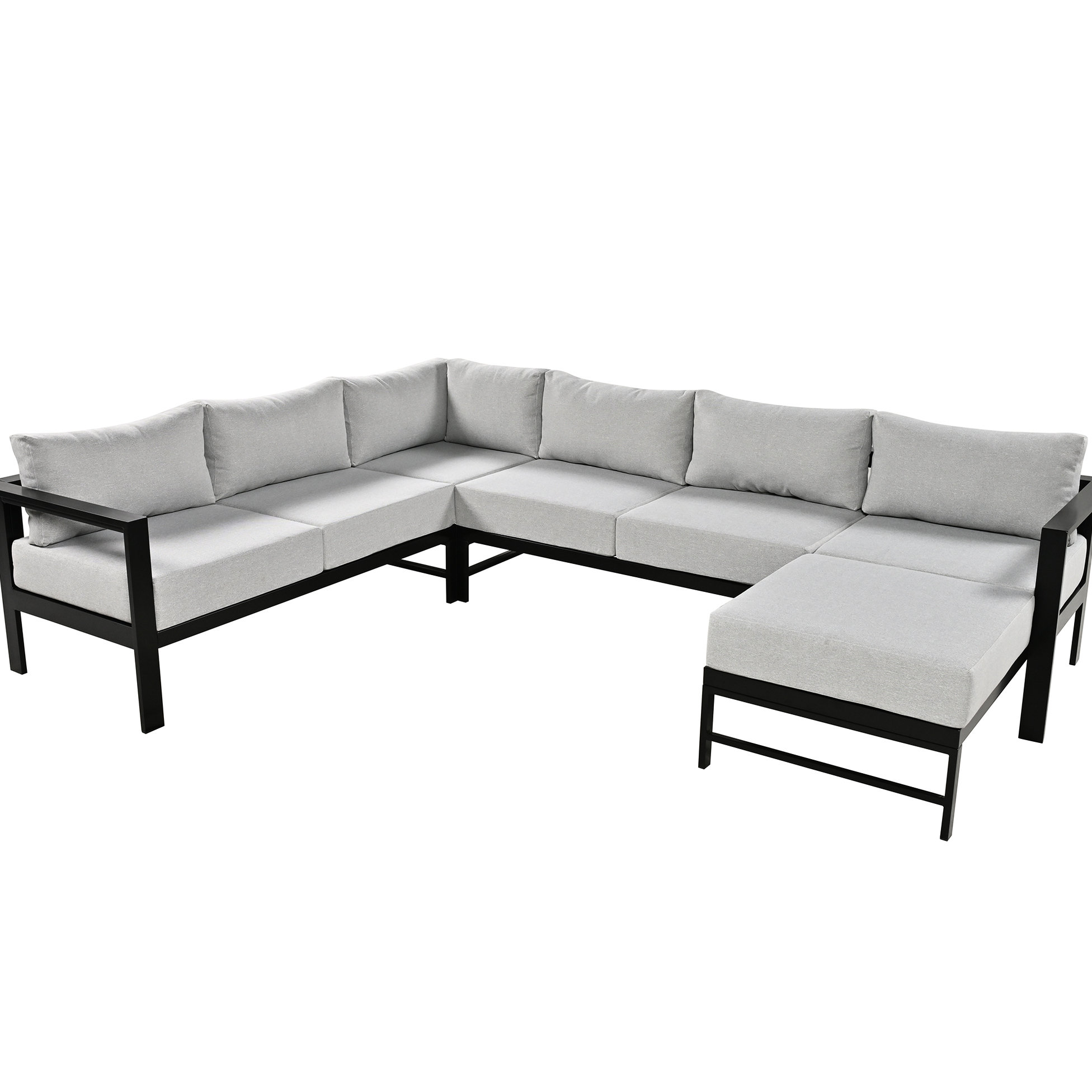 Corrigan Studio® U-shaped Outdoor For 6 People In Grey, Built With ...