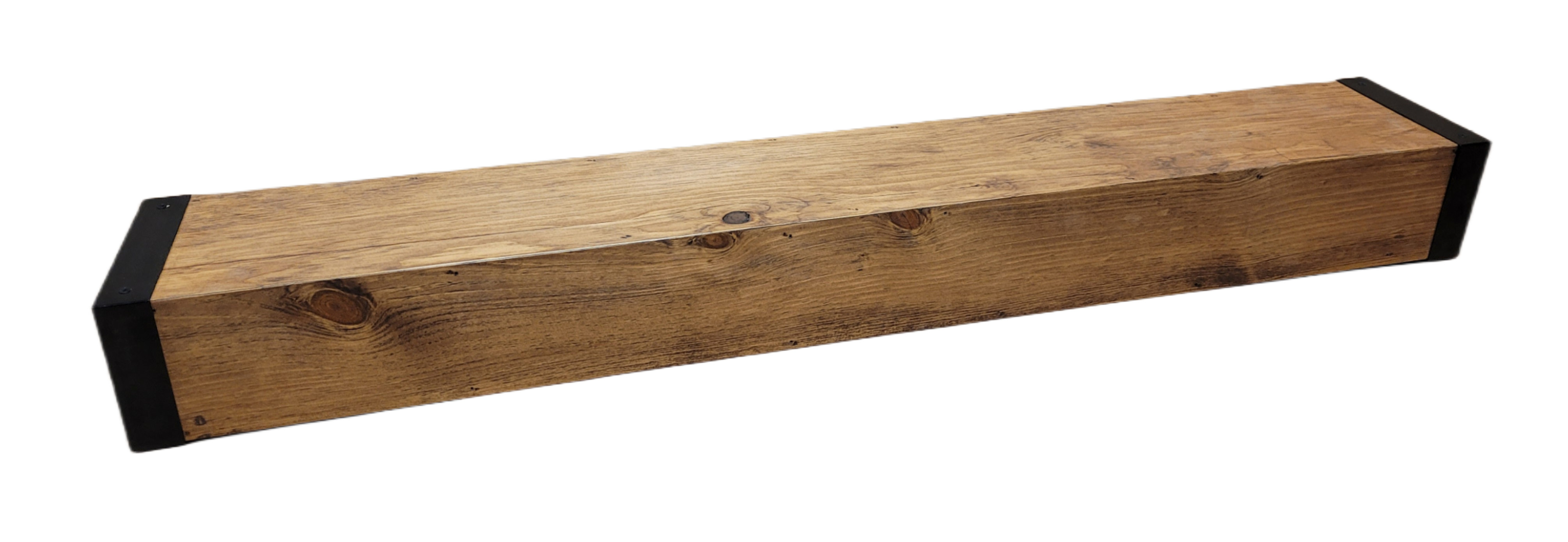 Loon Peak® Fireplace Mantel Shelf With Metal End Caps | Wayfair
