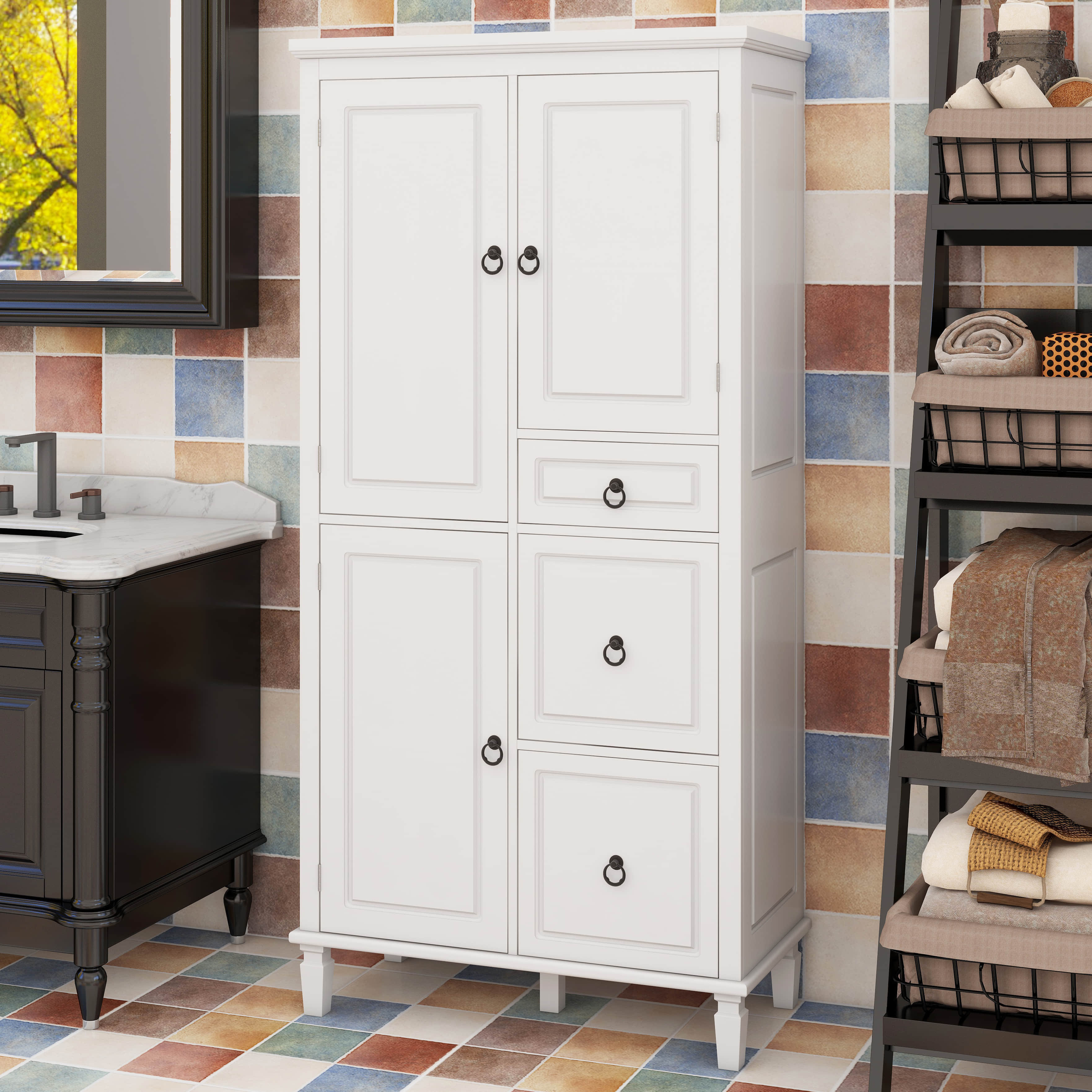 Wildon Home® Retro Multi-Functional Storage Cabinet With Adjustable ...