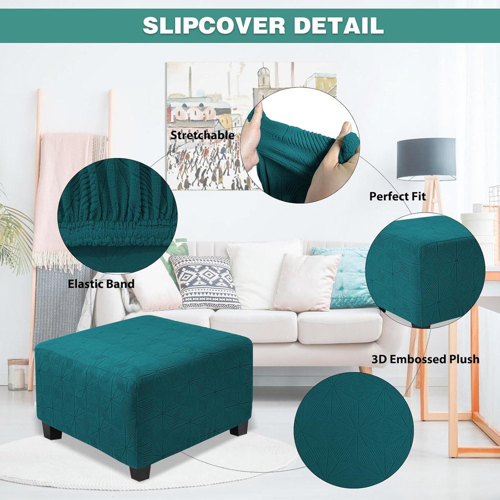 Rebrilliant Ottoman Cover Square,Stretch Square Ottoman Covers ...