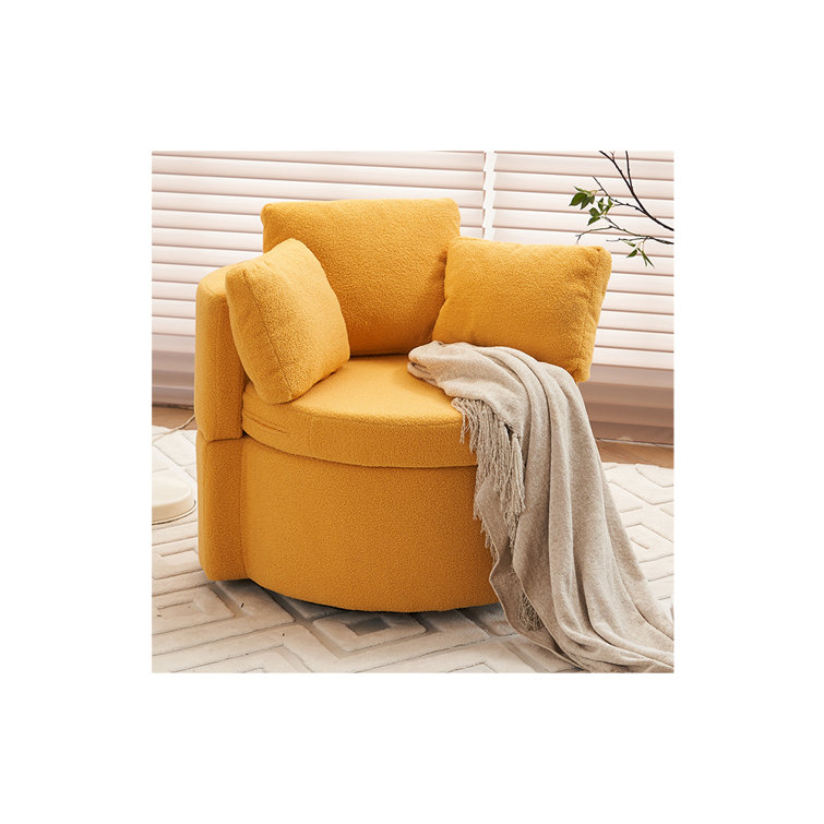 Latitude Run® Teddy Fabric Swivel And Storage Chair | Wayfair