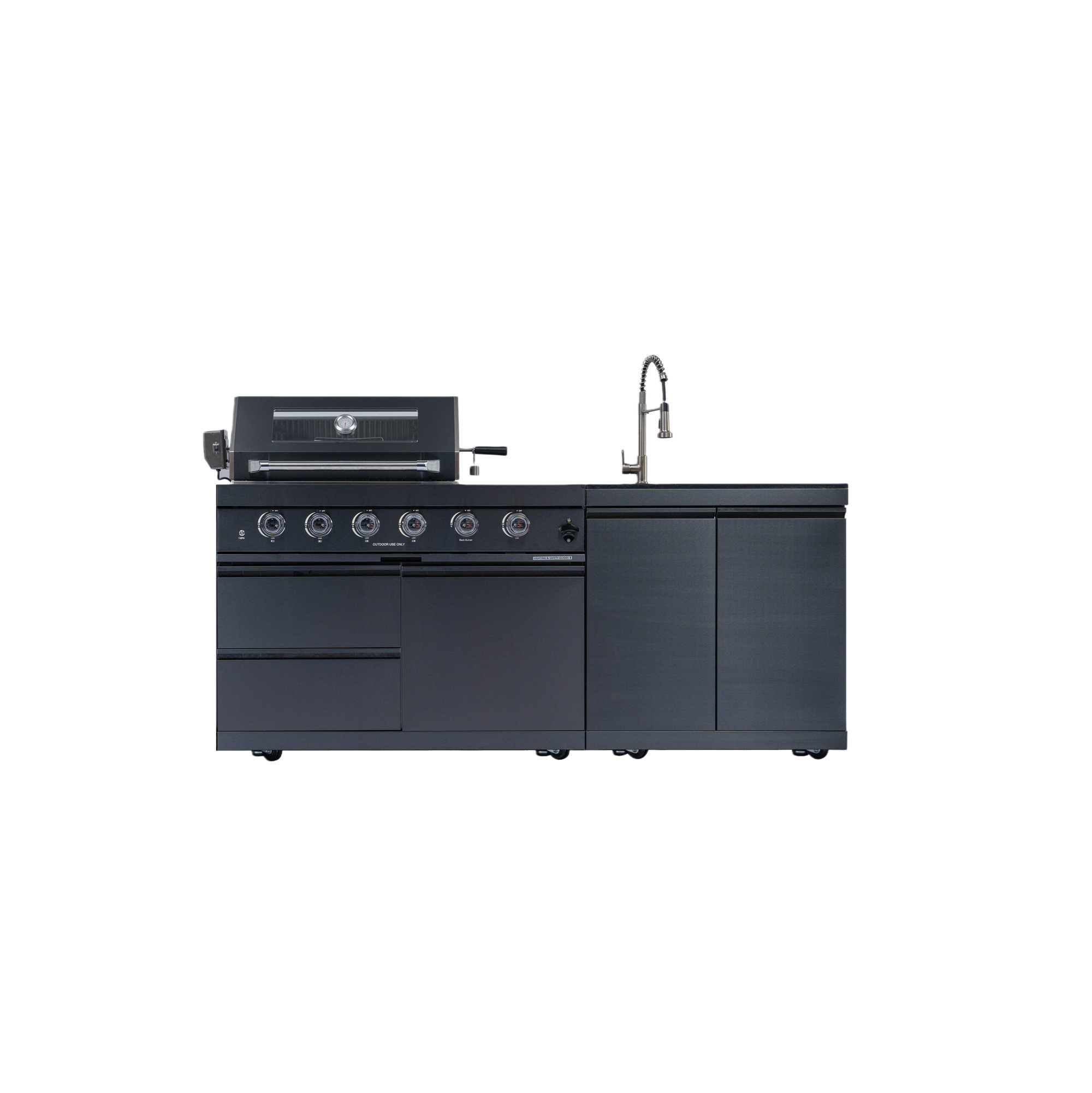 INLE 4-Burner 72000 BTU Deluxe Stainless Steel Gas Outdoor Kitchen Bar ...
