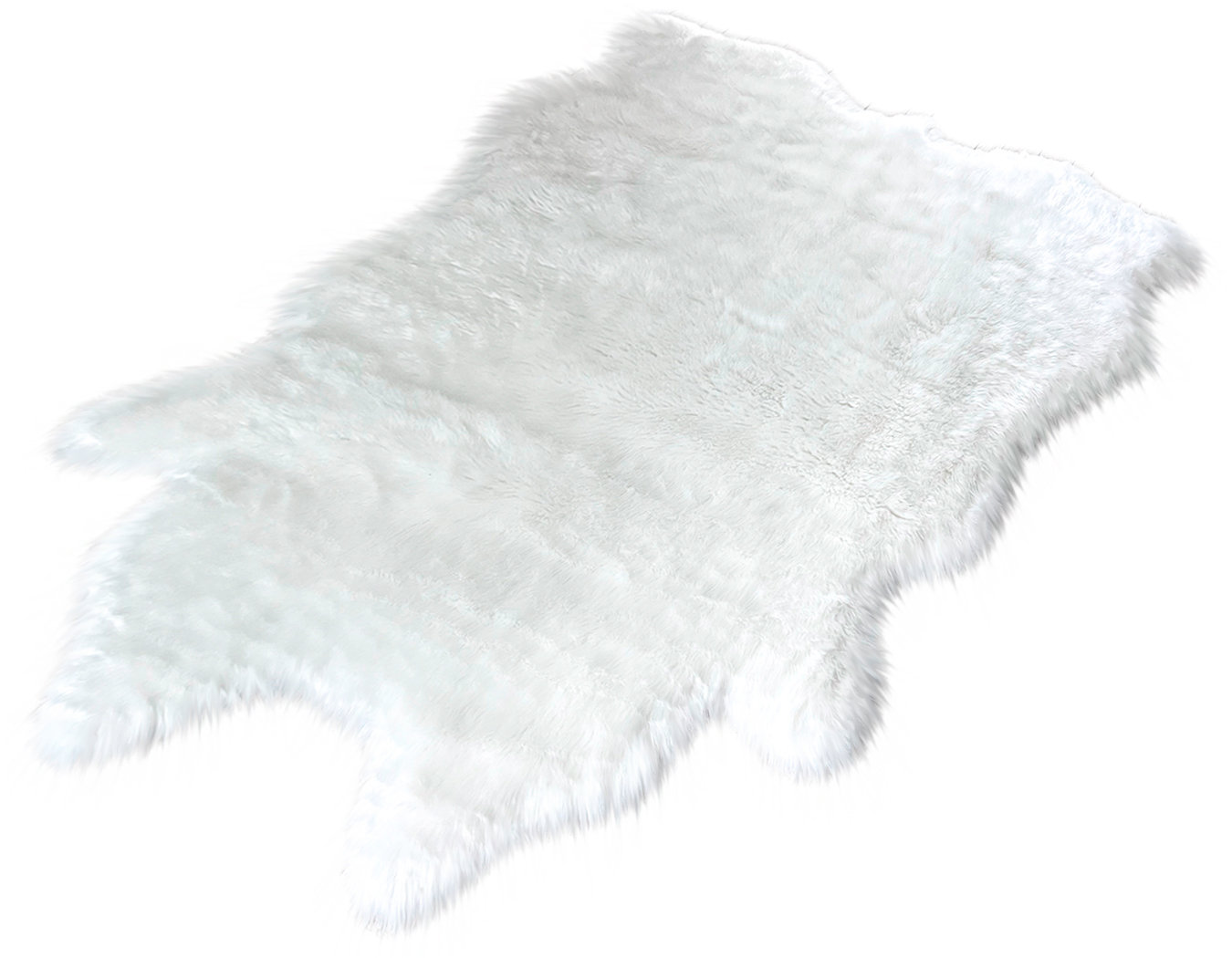 Spectrum Rugs Faux Bison Skin Fur Shag Area Rug in White | Wayfair
