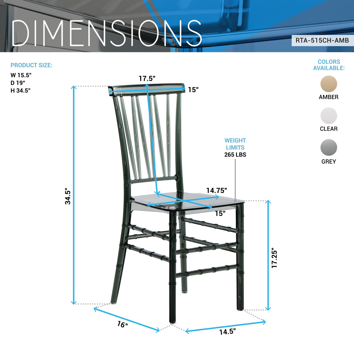 Techni Home Stackable Chiavari Style Clear Acrylic Event Chairs – Set ...
