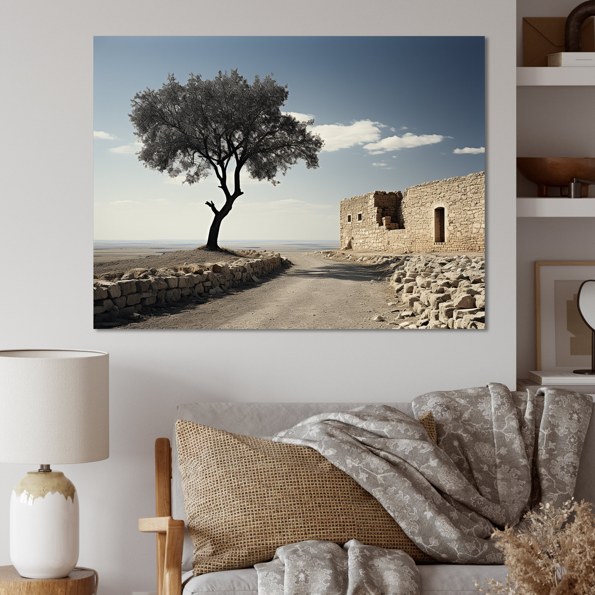 Design Art Tree On Solitude Road Photography - Buildings Canvas Wall ...