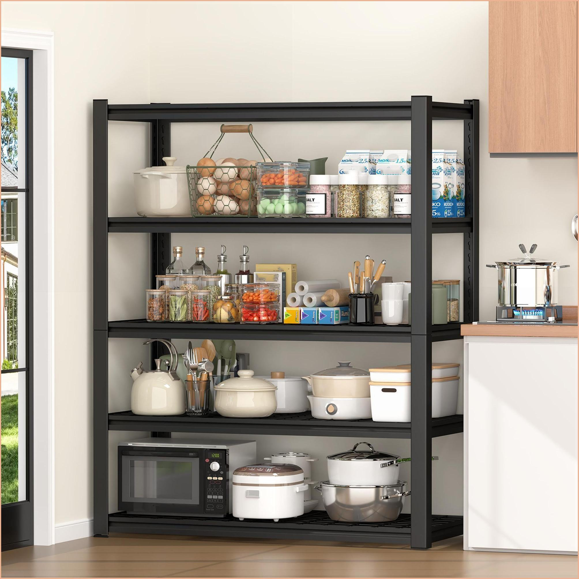 Latitude Run® 59-Inch Heavy-Duty Steel Storage Rack, 5-Layer Adjustable ...