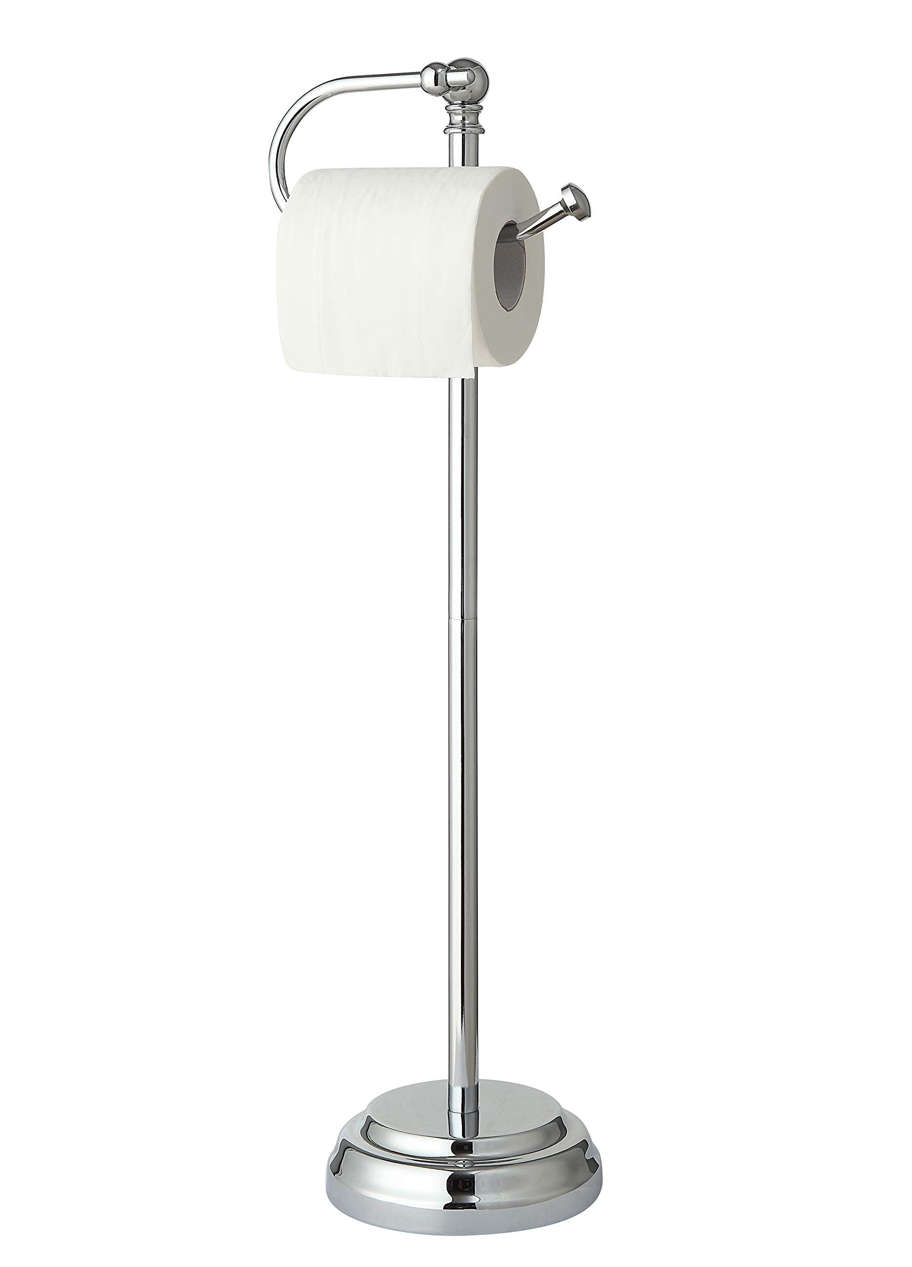 Canora Grey Freestanding Chrome Toilet Paper Roll Holder Stand ...