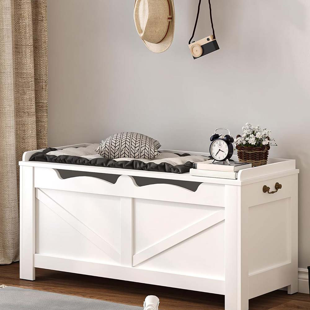 Gracie Oaks Storage Chest, Lift-Top Storage Trunk With 2 Safety Hinges ...