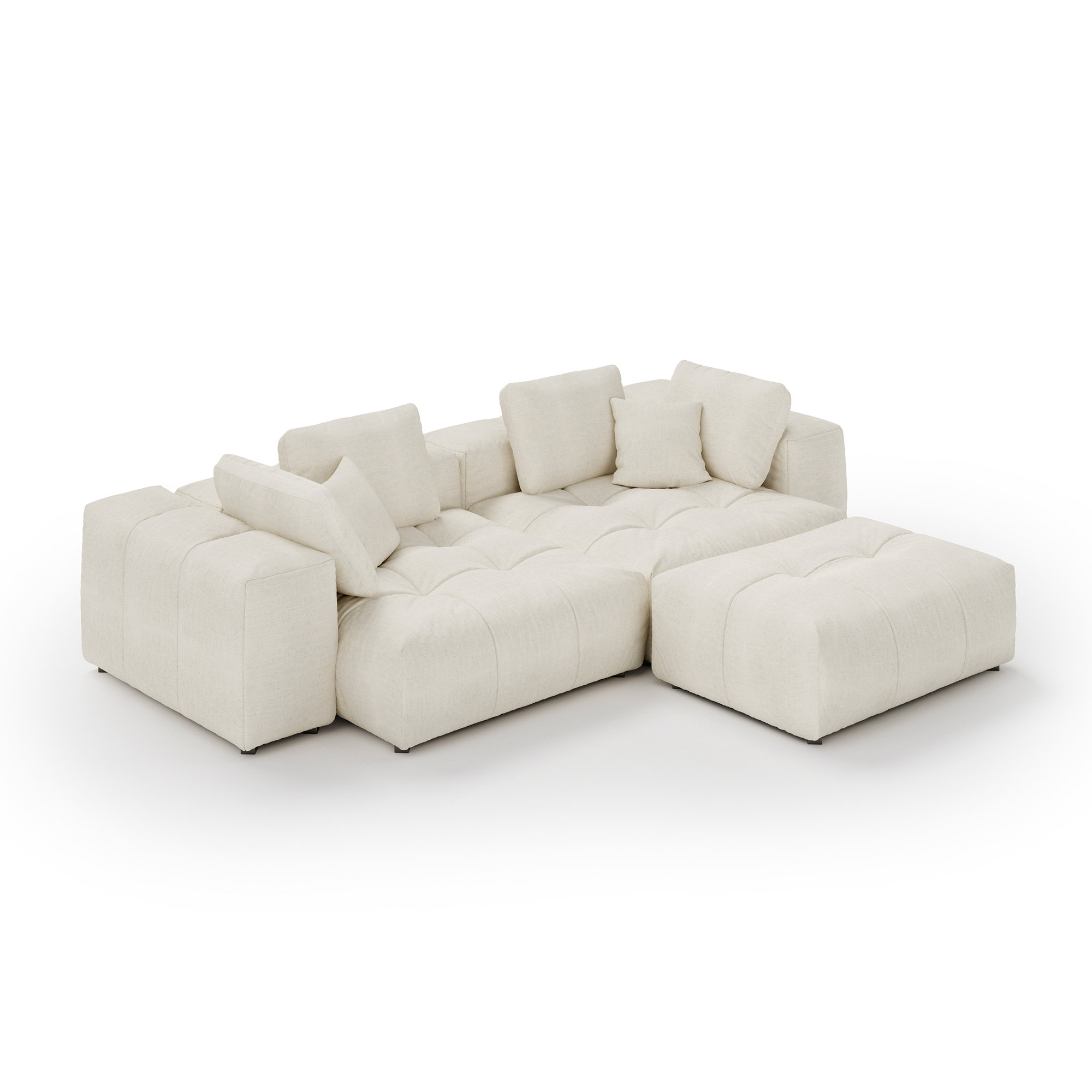 Hokku Designs Mullein 108'' Upholstered Sofa Loveseat, 2-Seater Cloud ...