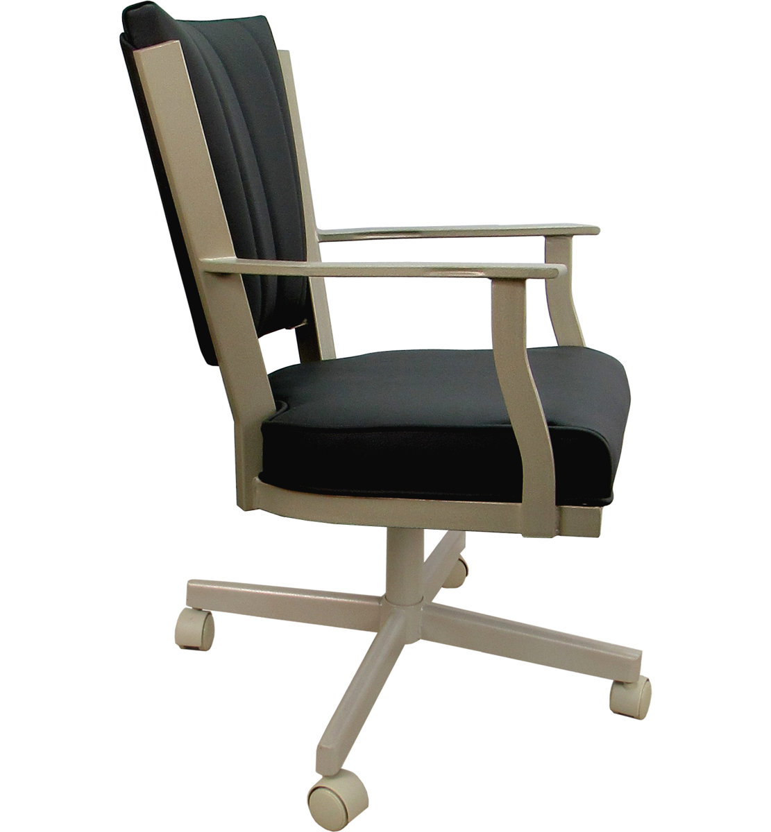 Red Barrel Studio® Leather Dining Caster Chair Swivel Tilt | Wayfair