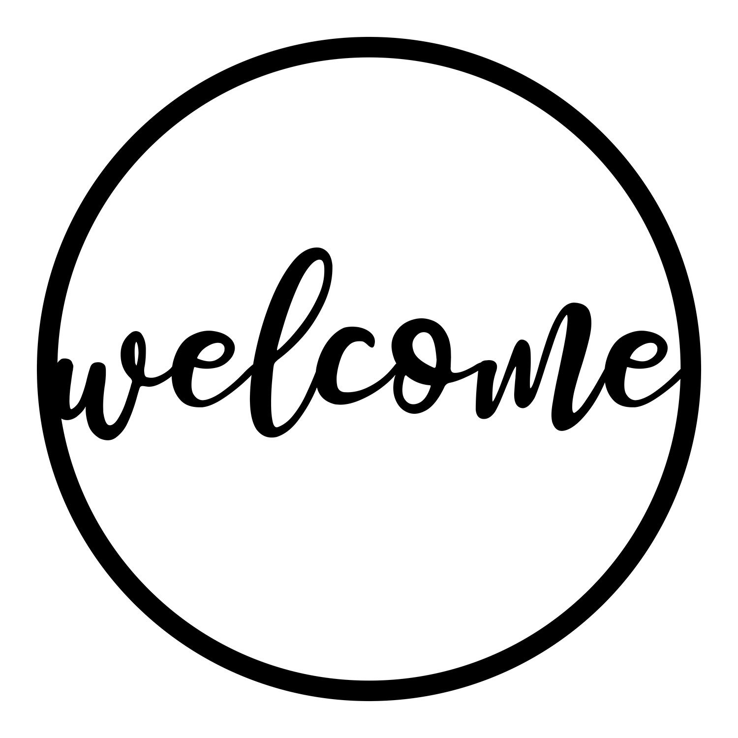 Winston Porter Palliser Welcome in Round Circle Beautiful Solid Steel ...