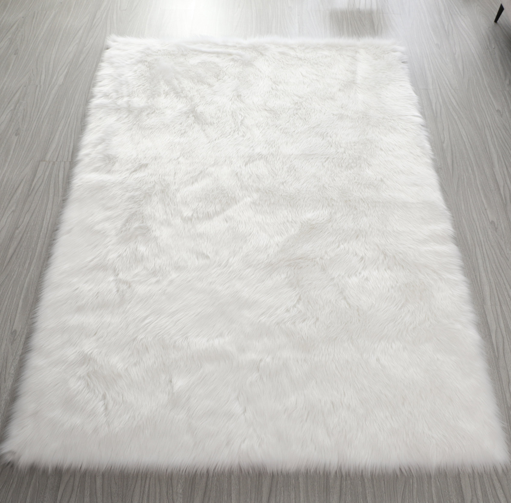 House of Hampton® Ultra Soft Fluffy Faux Fur Sheepskin Area Rug | Wayfair