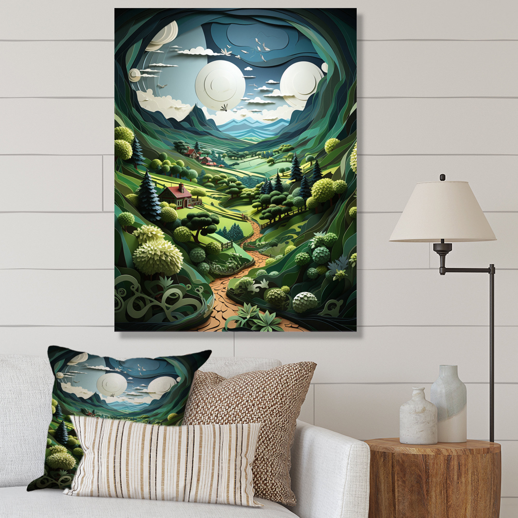 Millwood Pines Avishay Landscape Barn By Moonlight II On Canvas Print ...