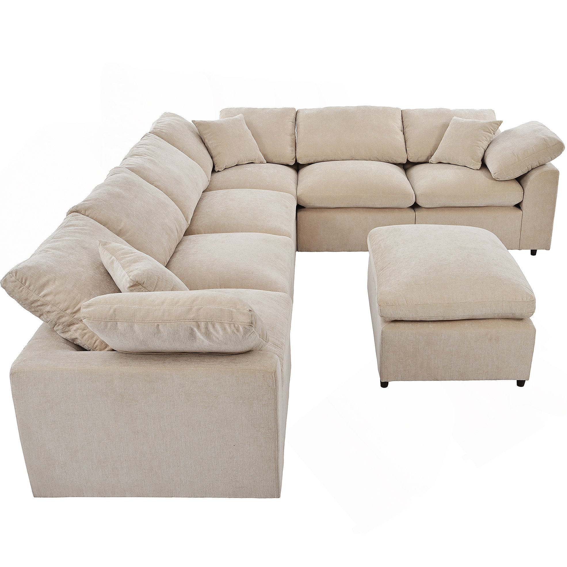Latitude Run® Oversized Modular Sectional Sofa with Ottoman L Shaped ...