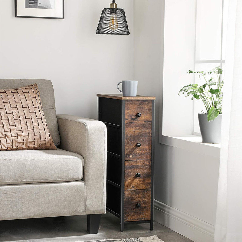 17 Stories Vertical Storage Unit with 4 Fabric Drawers, for Small ...