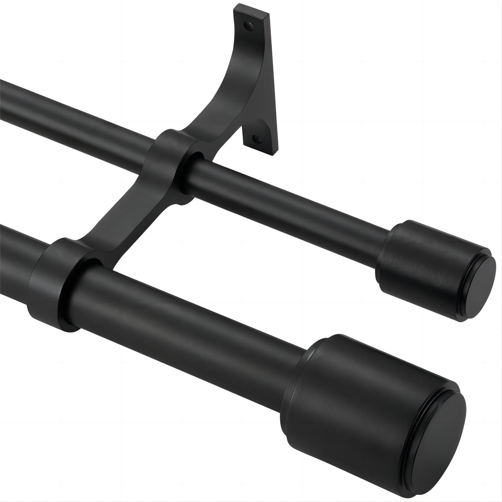 Matte Black Double Curtain Rod