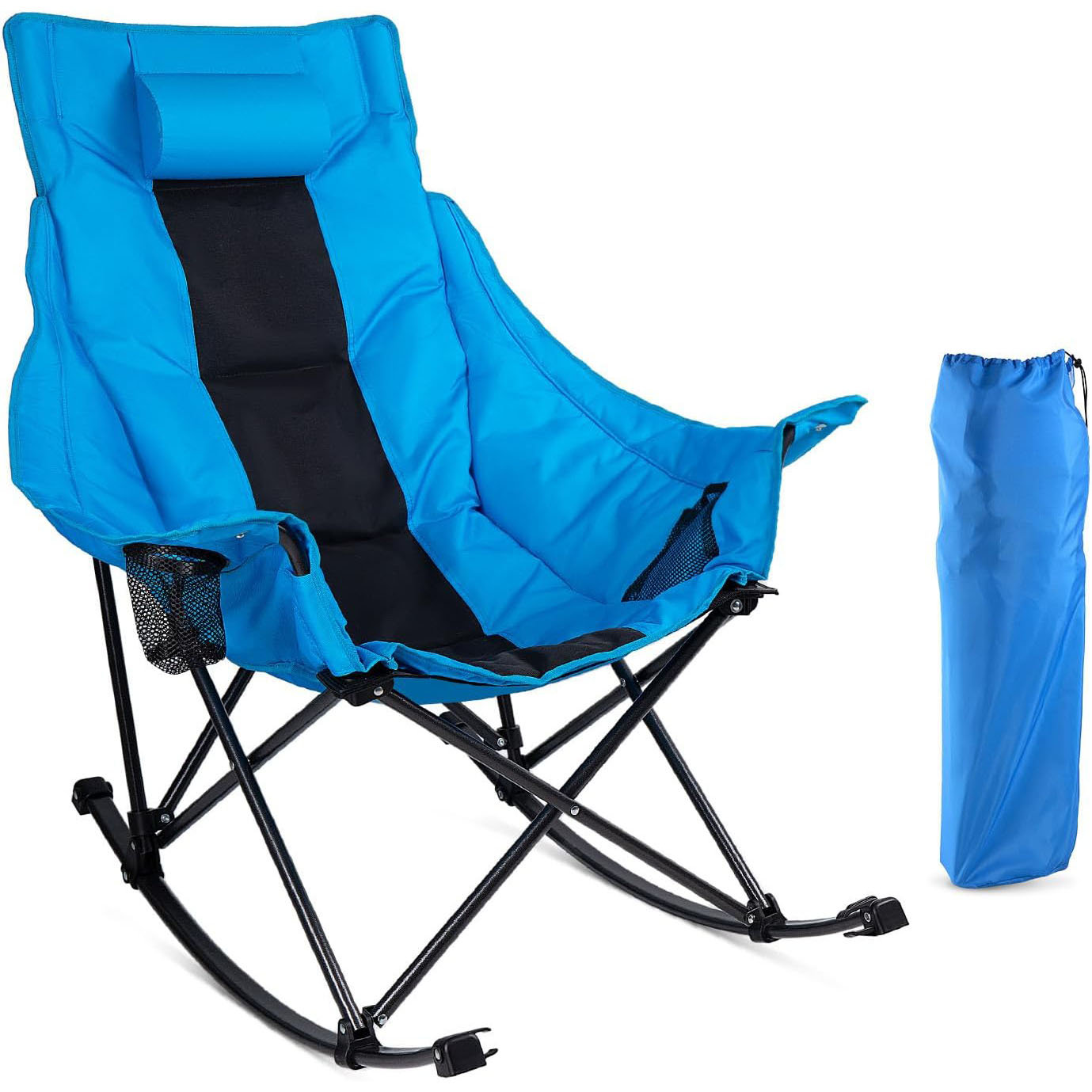 Arlmont & Co. Outdoor Folding Rocking Camping Chair For Adults,Portable ...