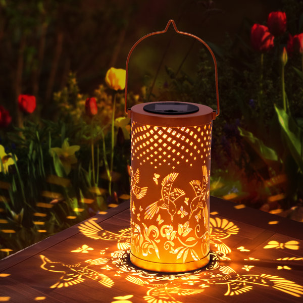 GenMous & Co Hummingbird Solar Powered Integrated LED Outdoor Lantern ...