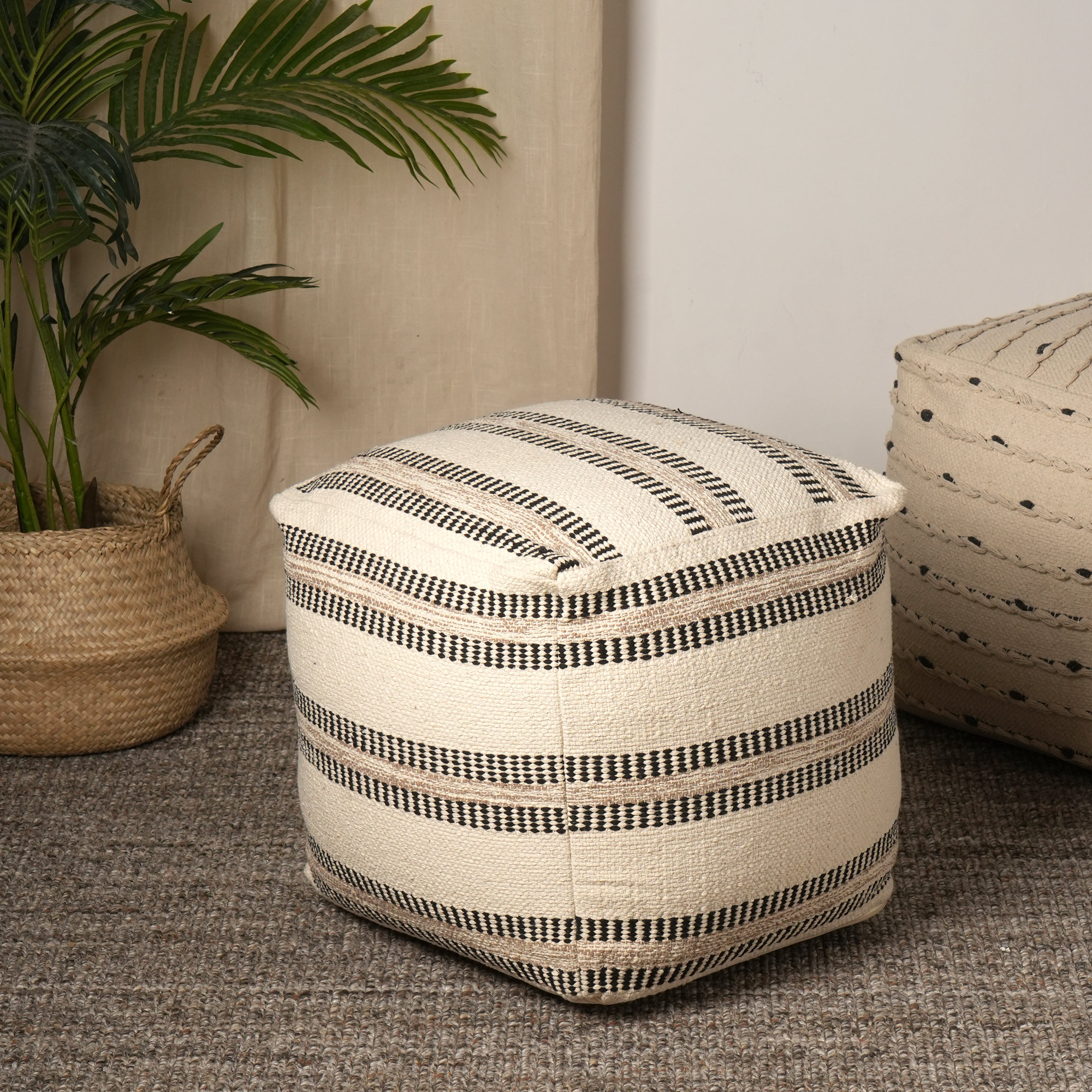 Hokku Designs Crafted Texture Pouf, 18"X18" - Wayfair Canada