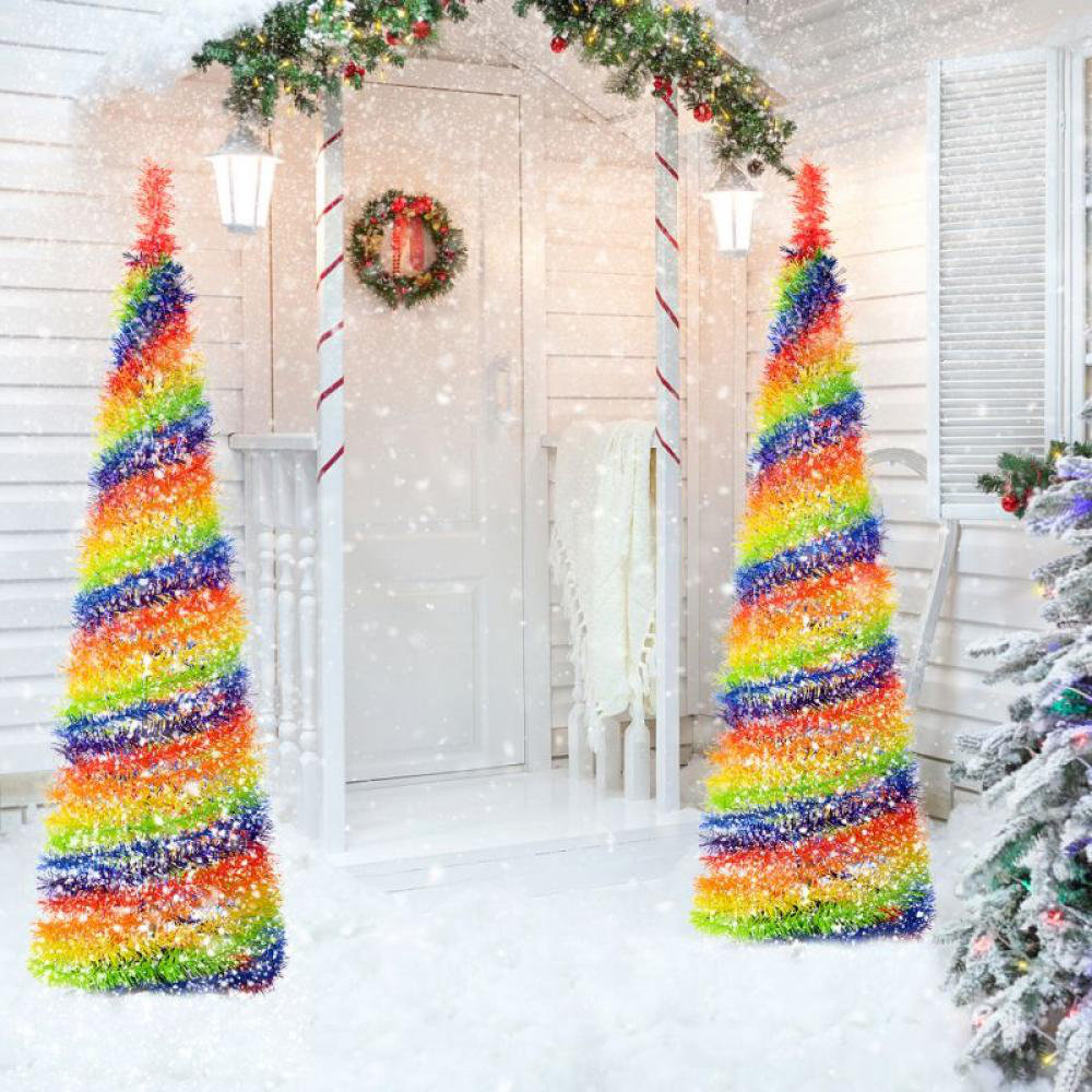 The Holiday Aisle® 5' Slender Iridescence Realistic Foldable Pop Up ...