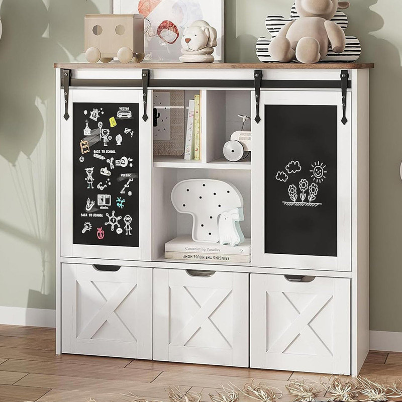 Harper Orchard Kids Bookshelf and Bookcase with Hidden Wheels and 3 ...