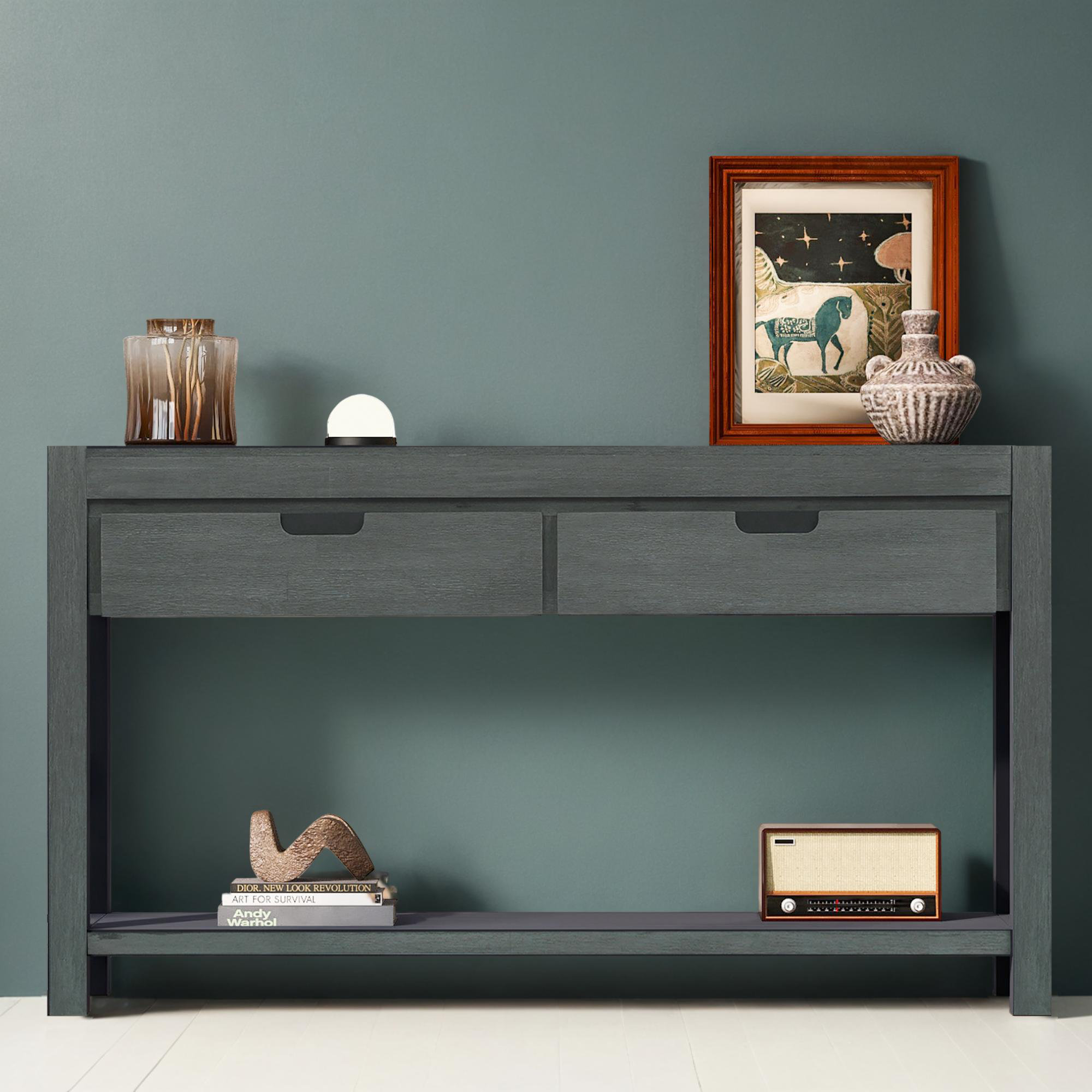 Red Barrel Studio® 55" Console Table Entryway Table for Hallway Living ...