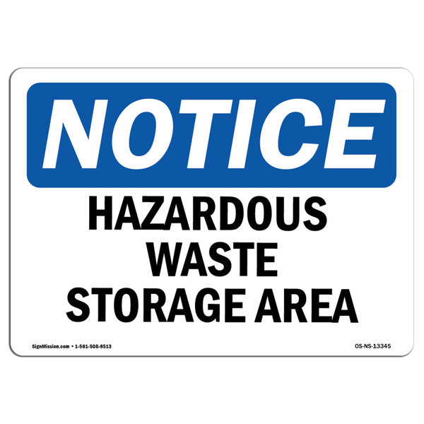 SignMission Hazardous Waste Storage Area Sign | Wayfair