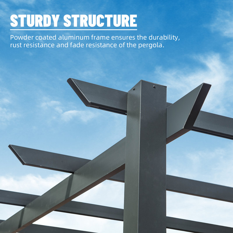 domi outdoor living Outdoor Aluminum Retractable Pergola with Canopy ...