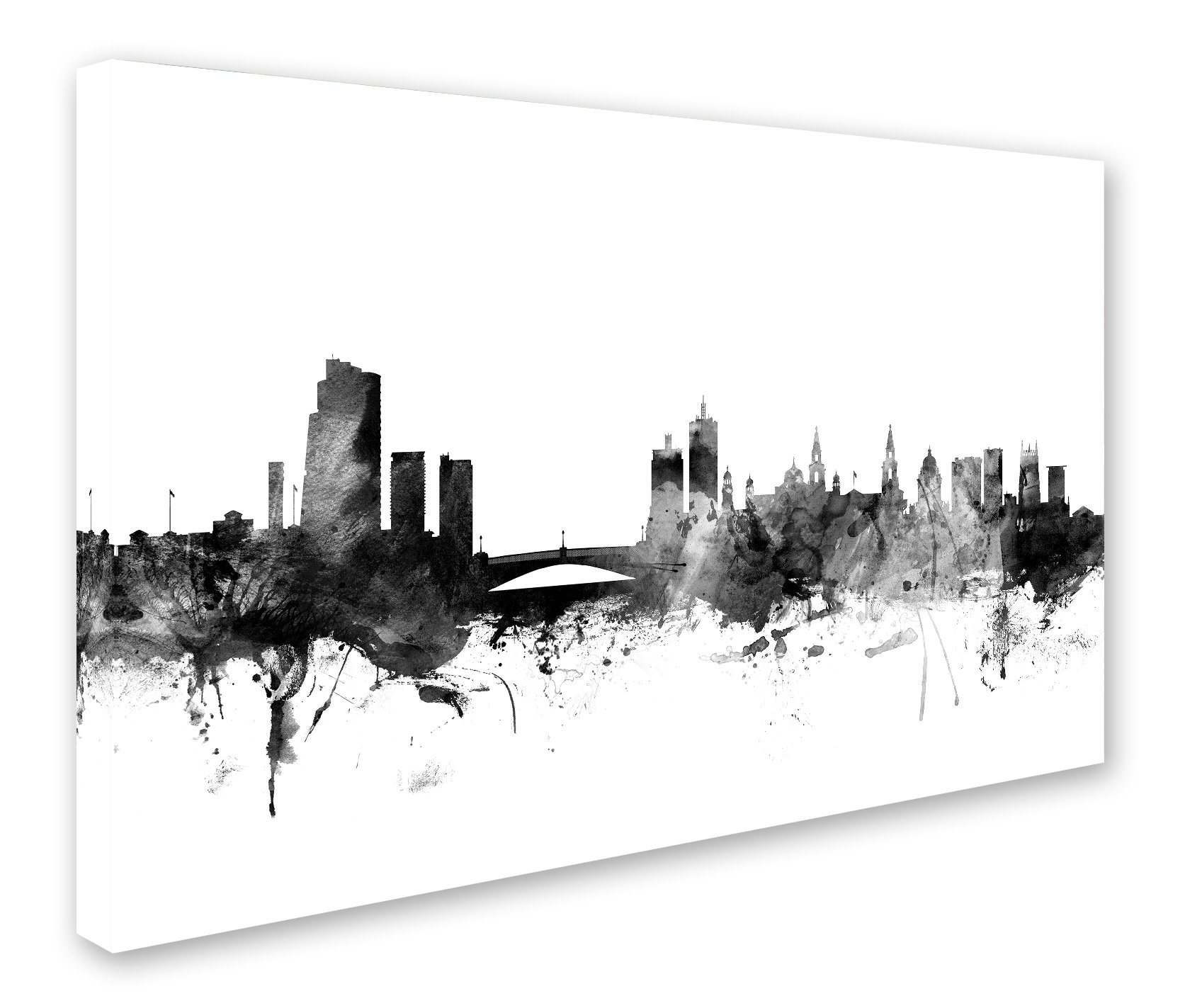 Ivy Bronx 'Leeds England Skyline' Graphic Art on Wrapped Canvas | Wayfair