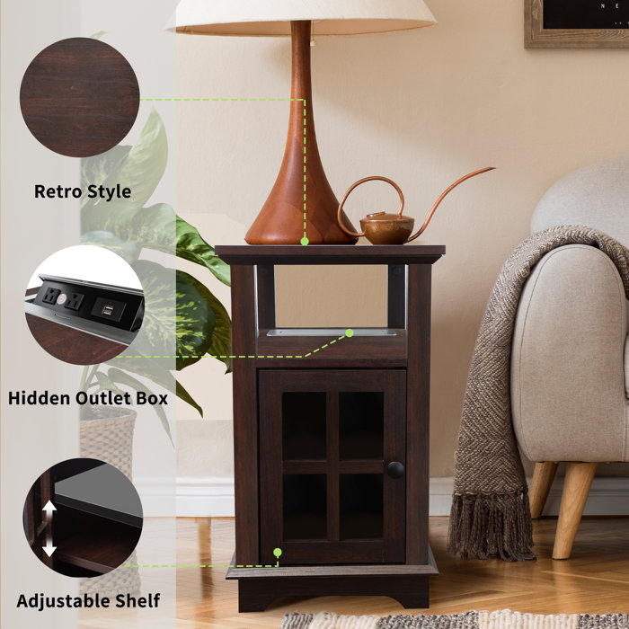 Red Barrel Studio® Roseannah 23.6" Tall Nightstands with Storage and ...