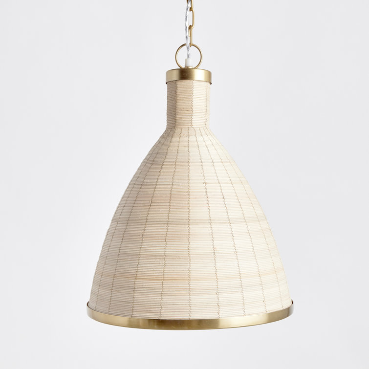 Birch Lane™ Maskia 1 - Light Beige/Gold Bell Pendant | Wayfair
