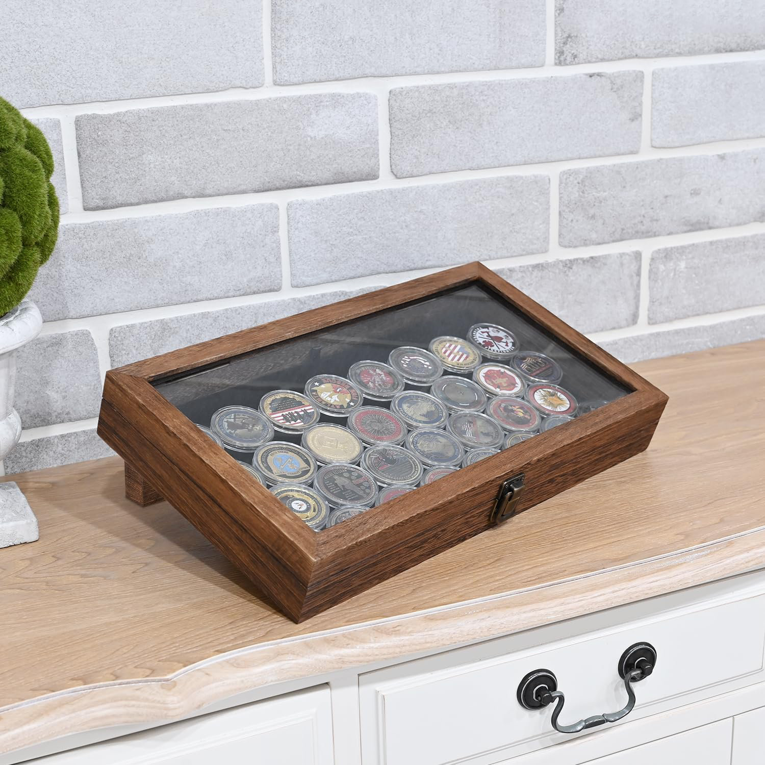 Ophelia & Co. Tempered-Glass Top Wooden Jewellery Display Case with ...