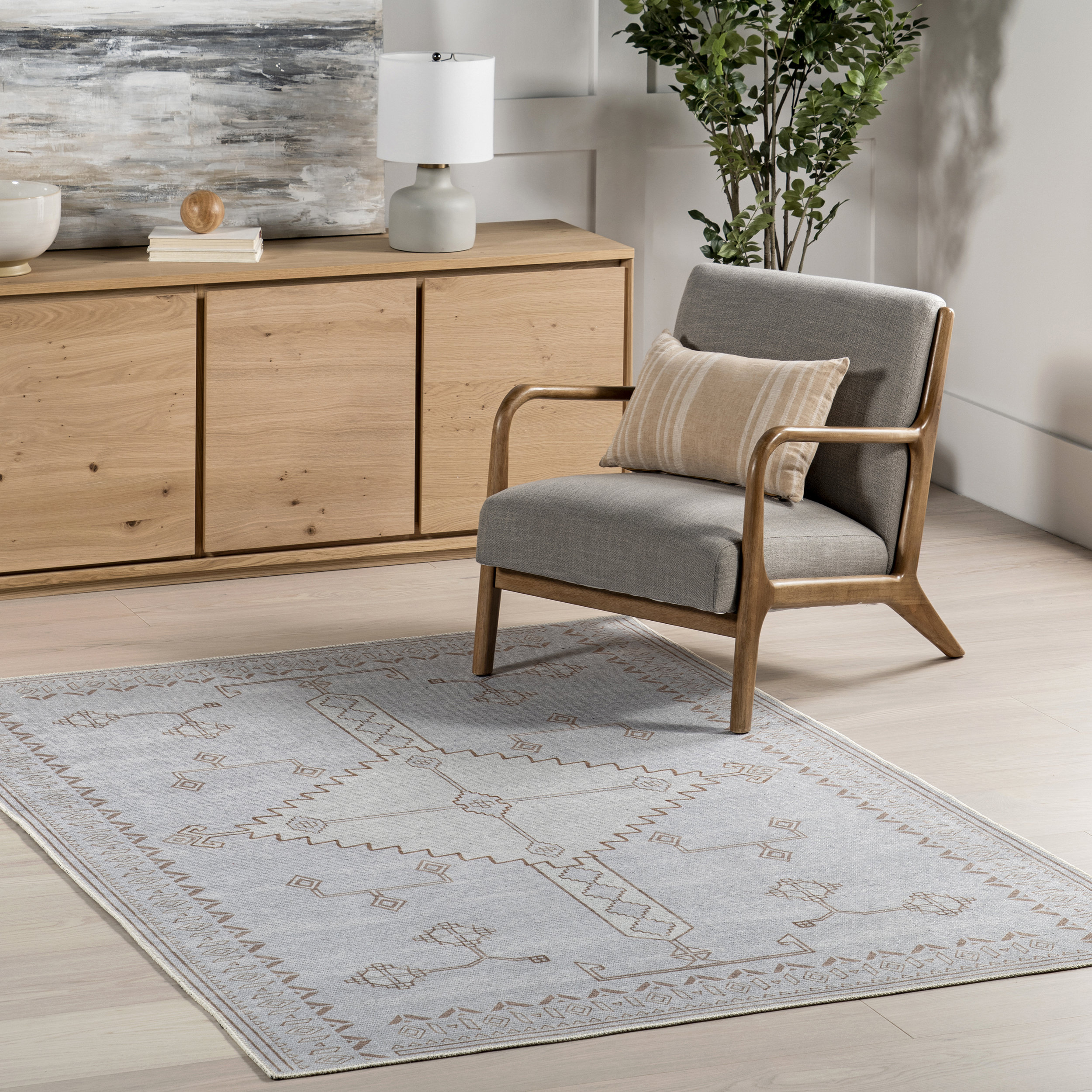 Union Rustic Aelwen SpinClean Tribal Cotton Machine Washable Area Rug ...