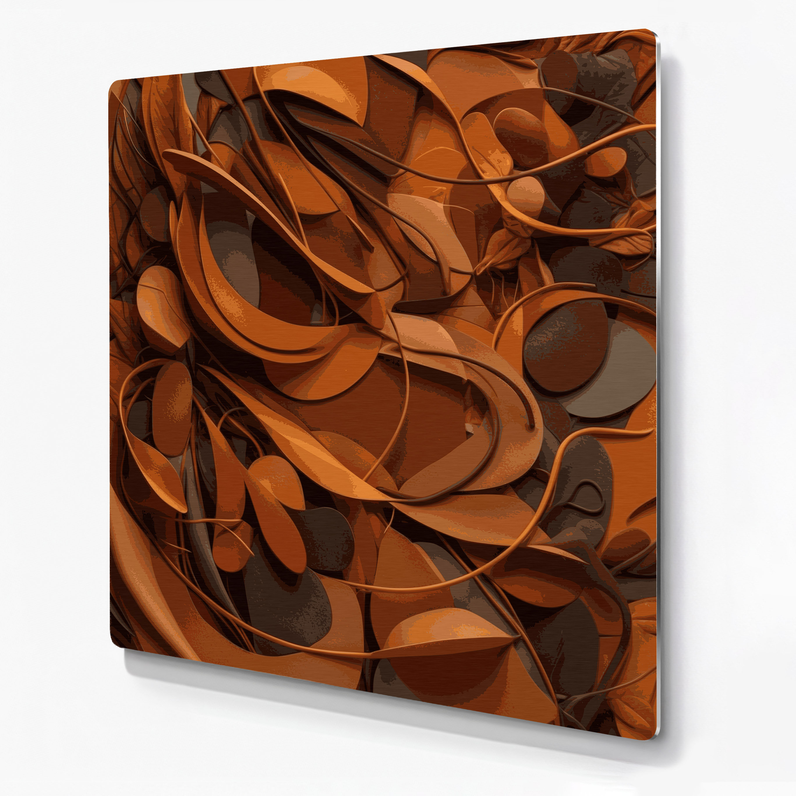 Brayden Studio® Abstract Shapes 8 Brown Metal Wall Art | Wayfair