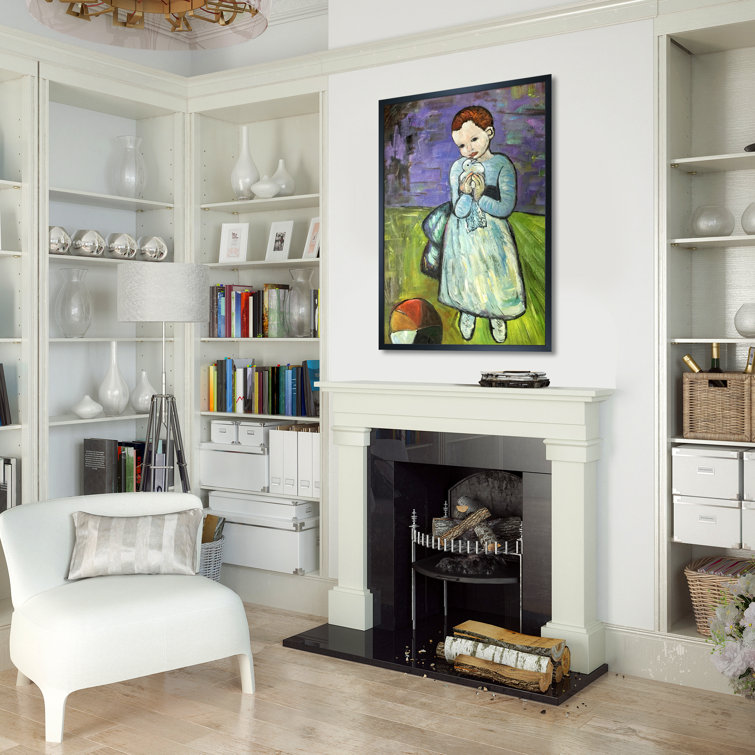 Overstock Art Child Holding A Dove Framed On Canvas by Pablo Picasso ...