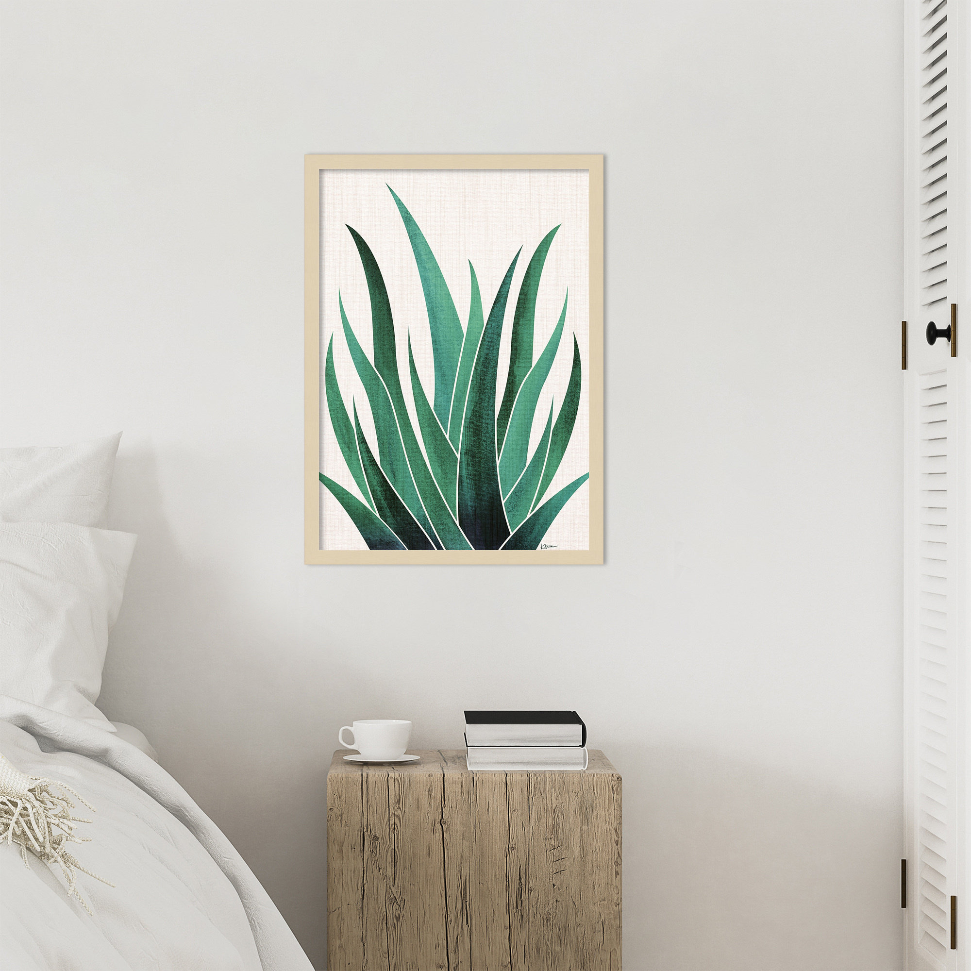 Amanti Art Desert Agave Cactus by Kristian Gallagher Wood Framed Wall ...