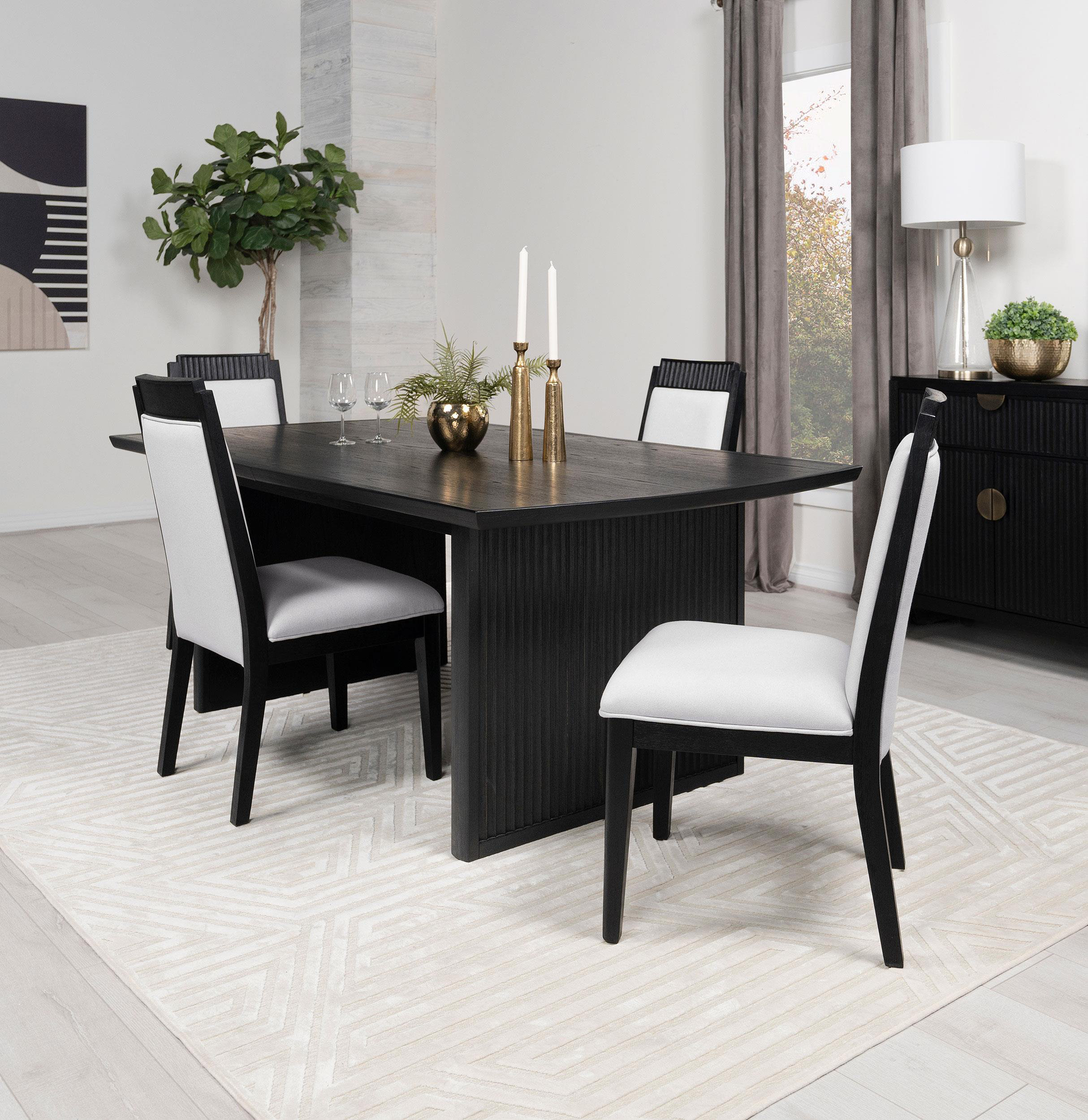 Corrigan Studio® Hohl Extension Leaf Dining Table Set Black | Wayfair