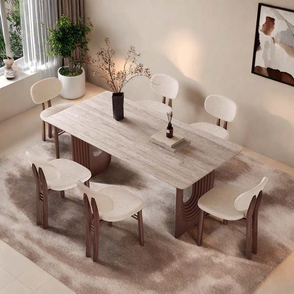 A Zoetic Home Modern simple rectangular rock dining table set - Wayfair ...