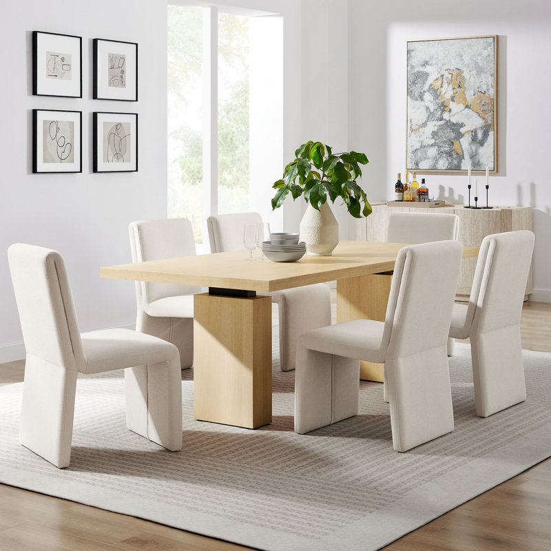 Modway Piston 82" Rectangular Wood Dining Table In Natural | Wayfair
