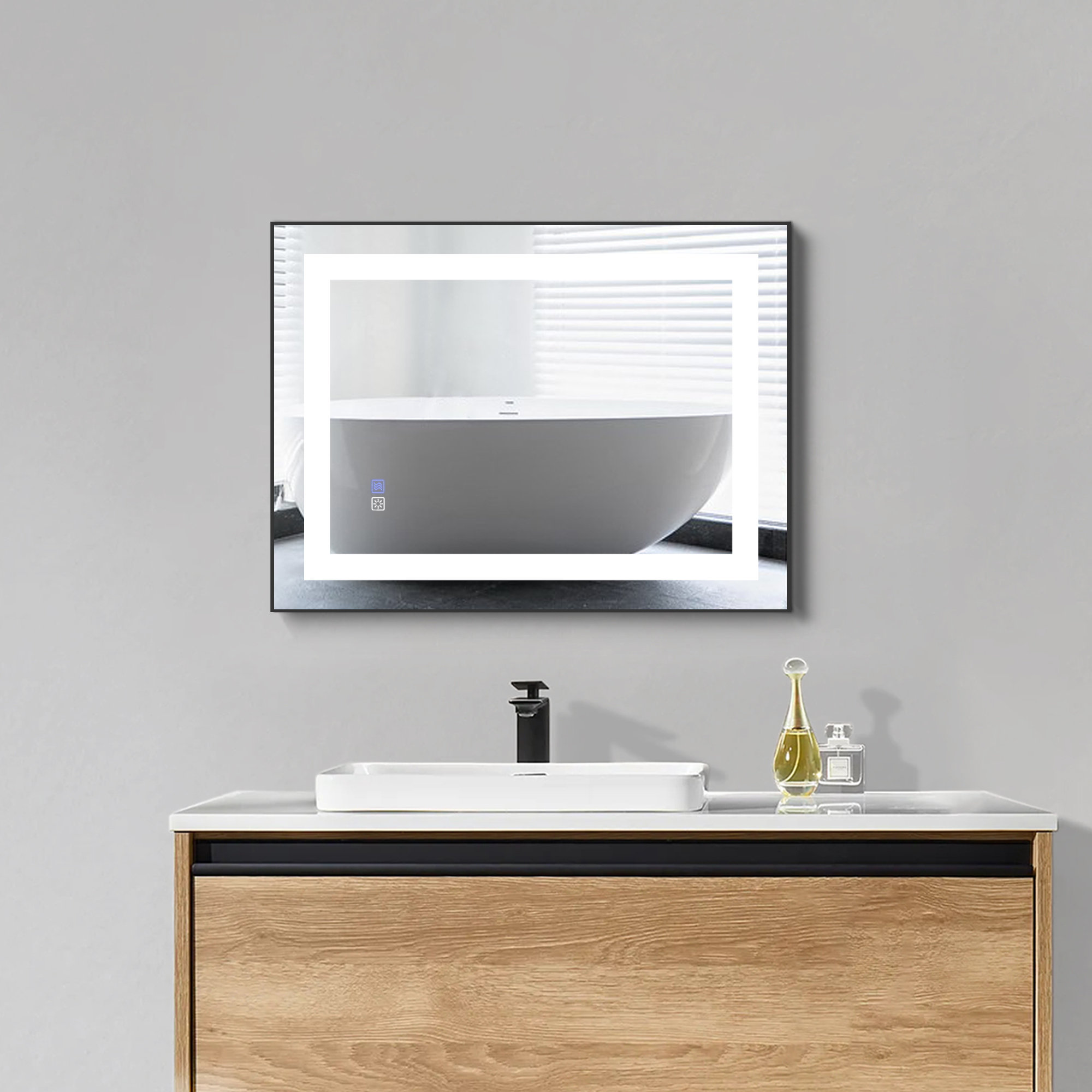 Ivy Bronx 48 In. W X 36 In. H Rectangular Frameless LED Light Wall ...