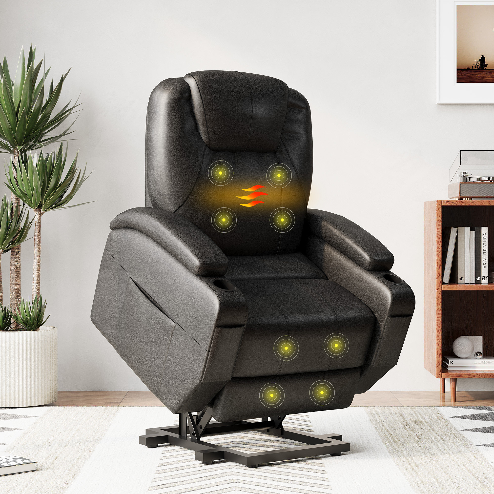 Inbox Zero PU Leather Power Lift Recliner Chair for Elderly | Wayfair