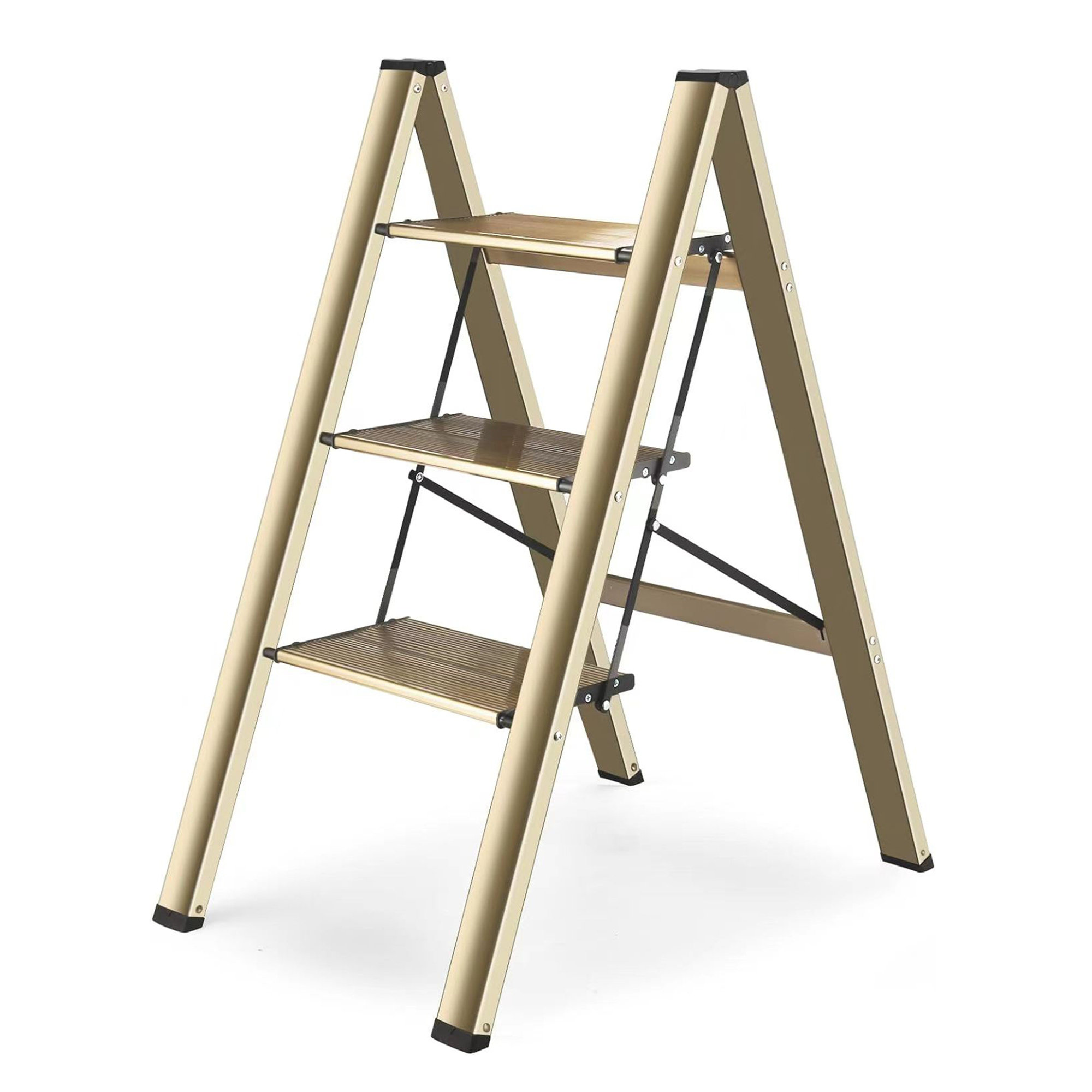 WFX Utility™ 3 Step Ladder Foldable, Sturdy Step Stool Ladder With Anti ...