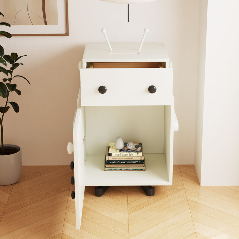 Latitude Run® Creative Bedside Table, Side Tables, 360° Rotating ...