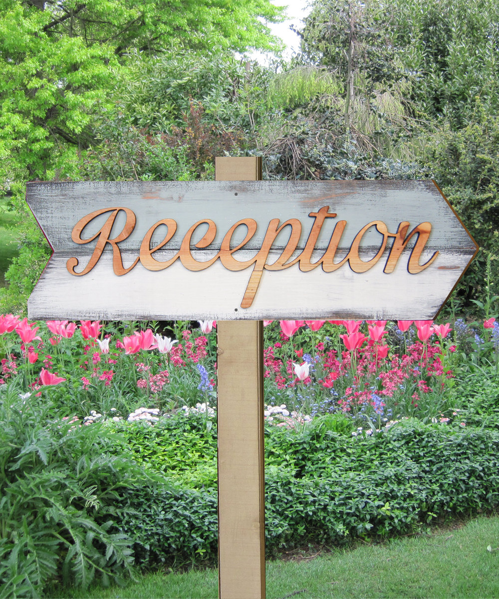Le Prise™ Guildford Reception Wedding Garden Sign | Wayfair
